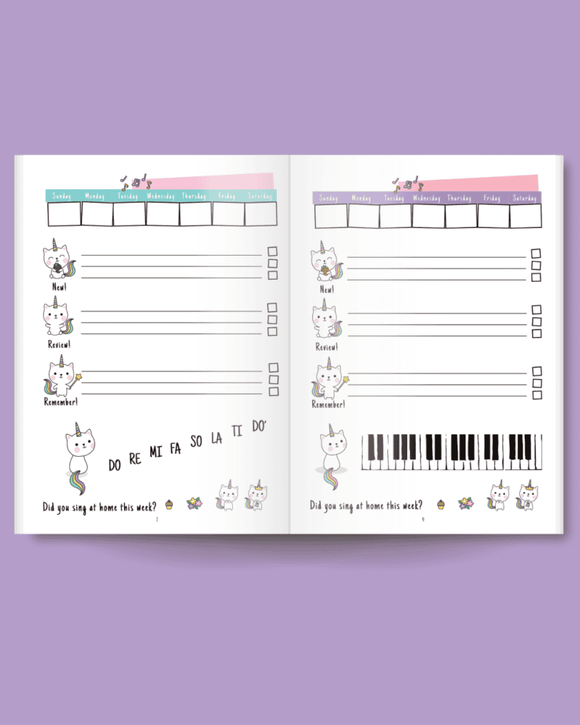 FVM | Kitty Unicorn Singing Practice Planner (Book)